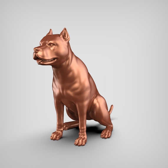 American Pitbull STL File 3D Print Model Pose 02 | Etsy