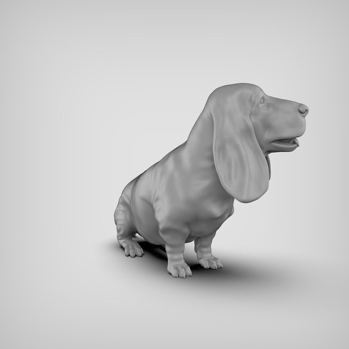 Basset Hound STL File 3D Print Model Pose 01 - Etsy