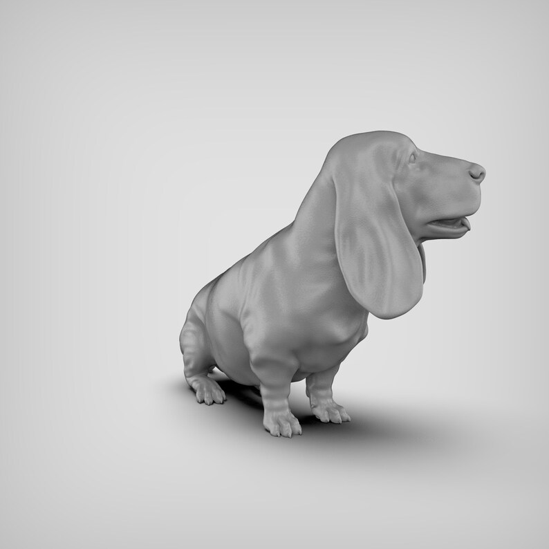 Basset Hound STL File 3D Print Model Pose 01 - Etsy