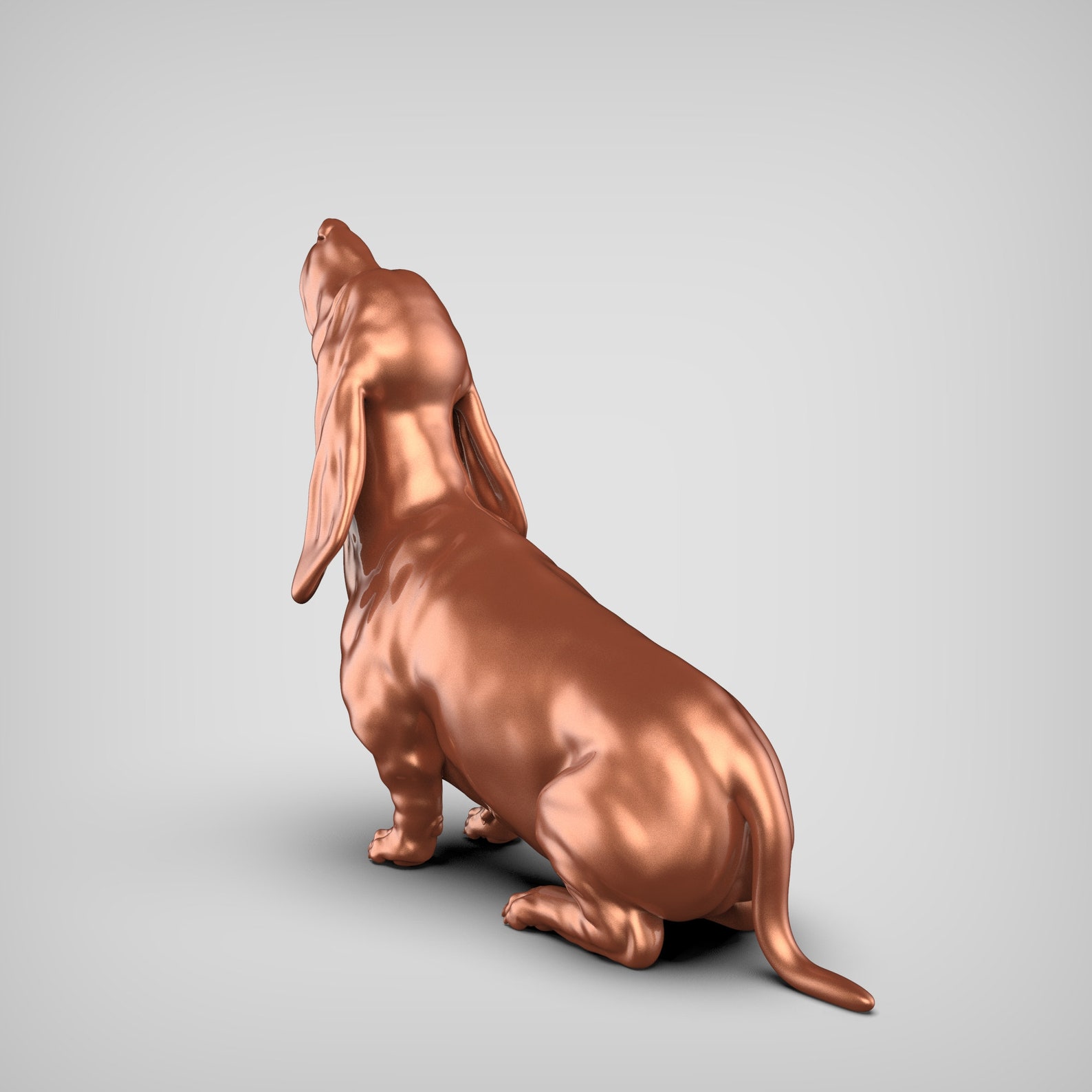 Basset Hound STL File 3D Print Model Pose 02 - Etsy