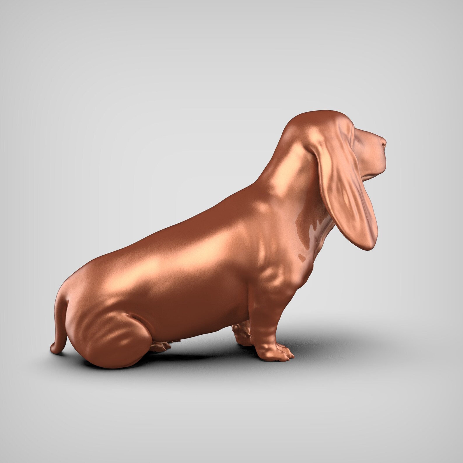 Basset Hound STL File 3D Print Model Pose 03 - Etsy