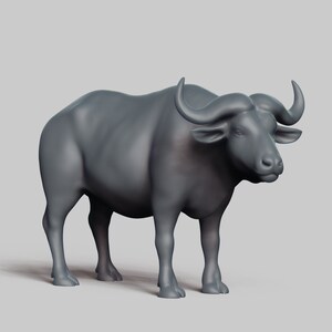African Buffalo STL File 3D Print Model Pose 01 - Etsy