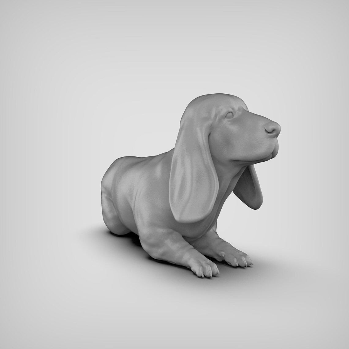 Basset Hound STL File 3D Print Model Pose 04 - Etsy