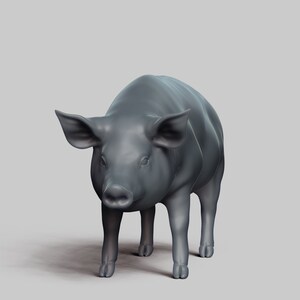 Pig STL File 3D Print Model Pose 03 - Etsy