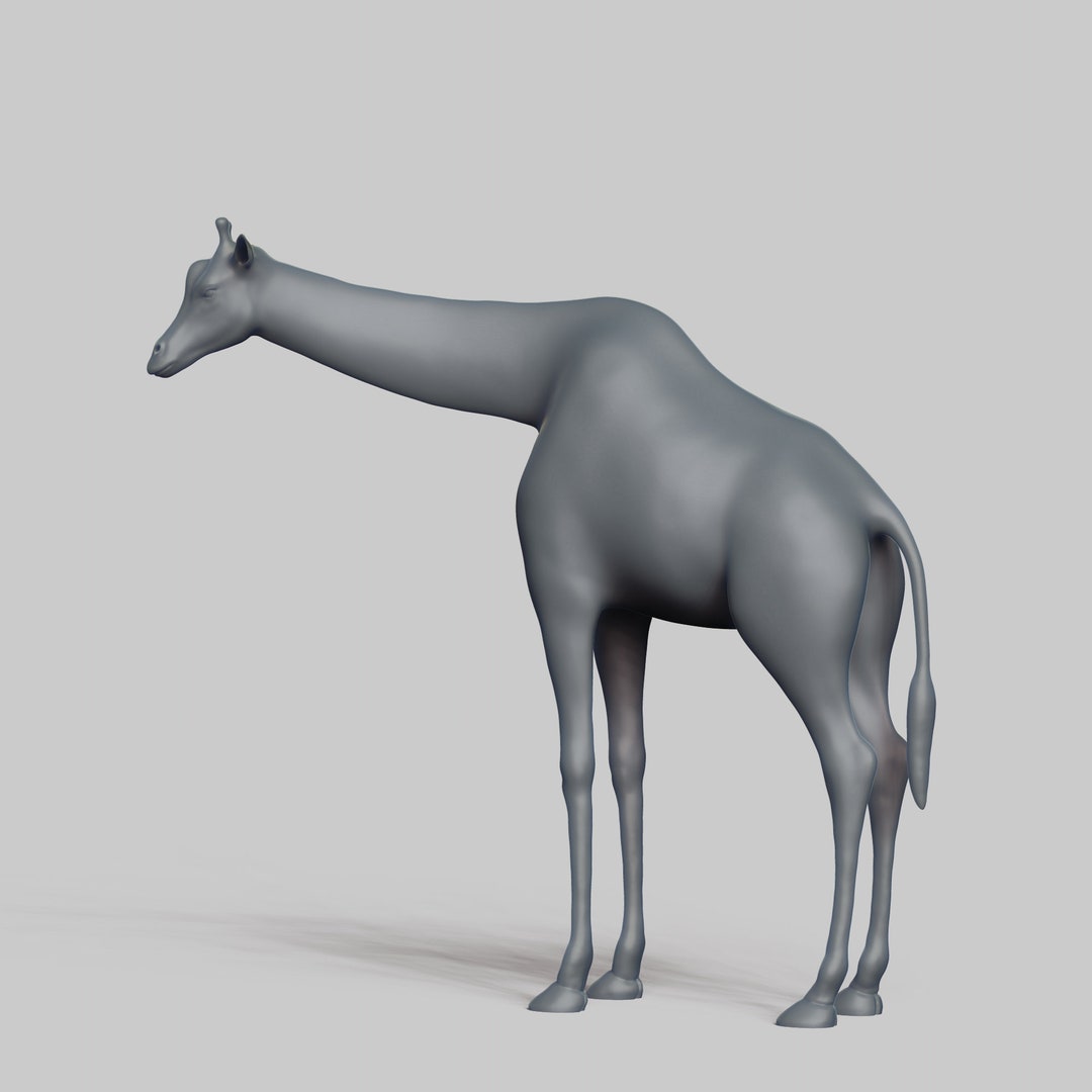 African Giraffe STL File 3D Print Model Pose 03 - Etsy