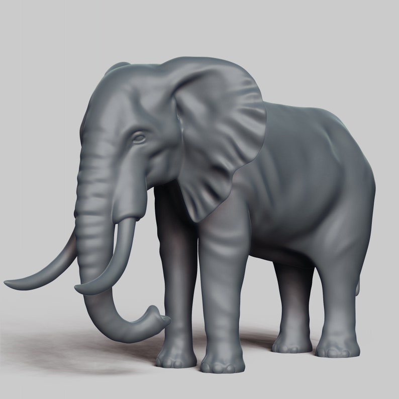 African Elephant STL File 3D Print Model Pose 01 - Etsy