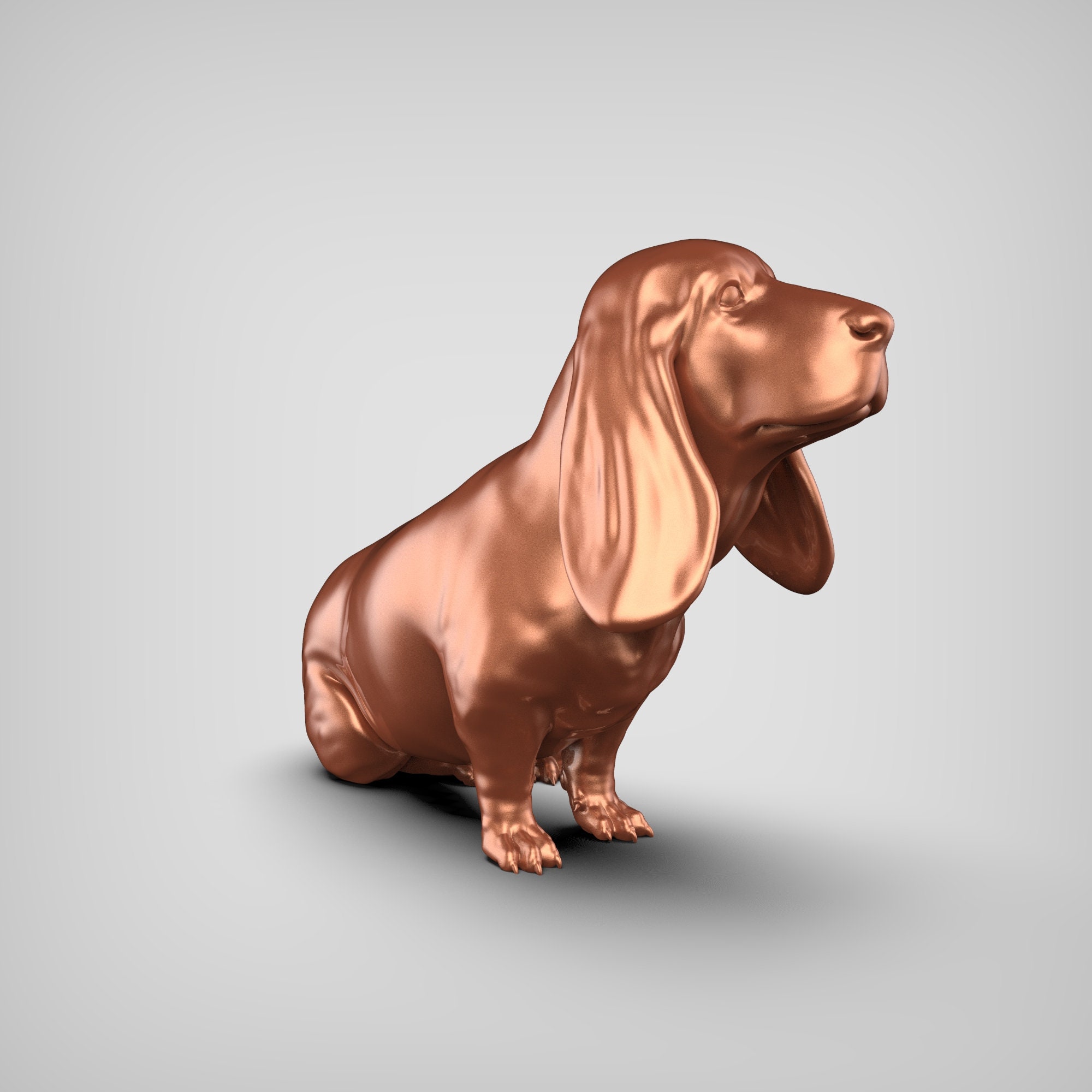 Basset Hound STL File 3D Print Model Pose 03 - Etsy
