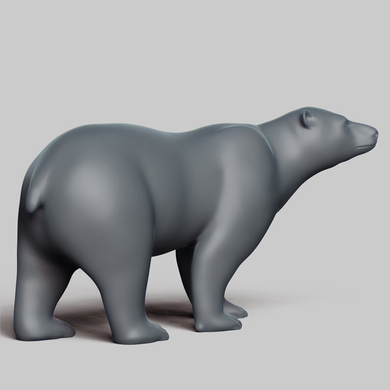 Polar Bear STL File 3D Print Model Pose 02 - Etsy