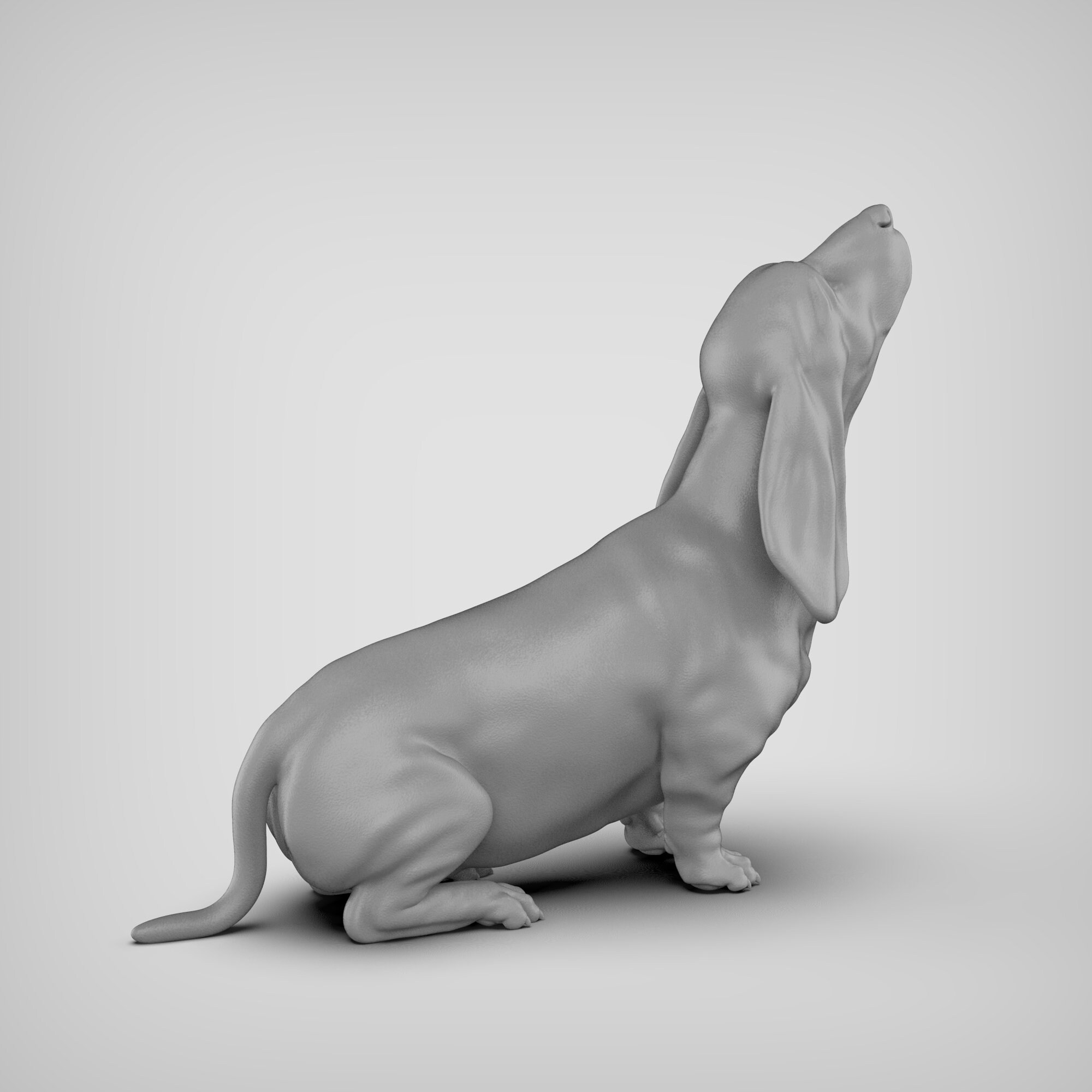 Basset Hound STL File 3D Print Model Pose 02 - Etsy