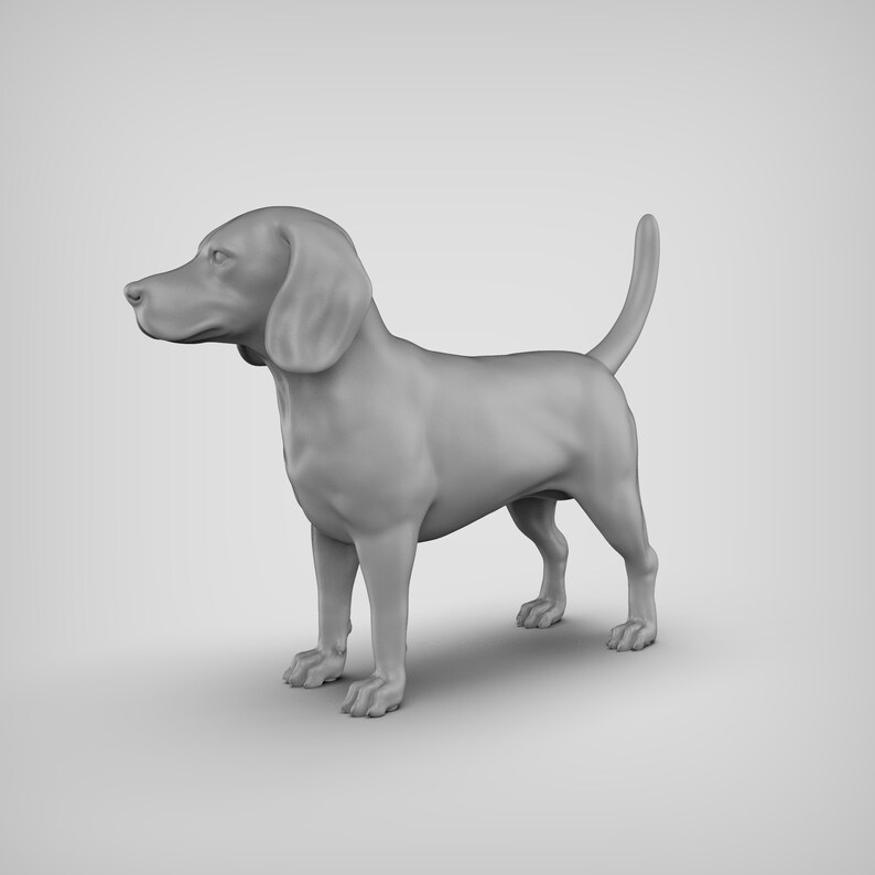 Beagle STL File 3D Print Model Pose 02 - Etsy