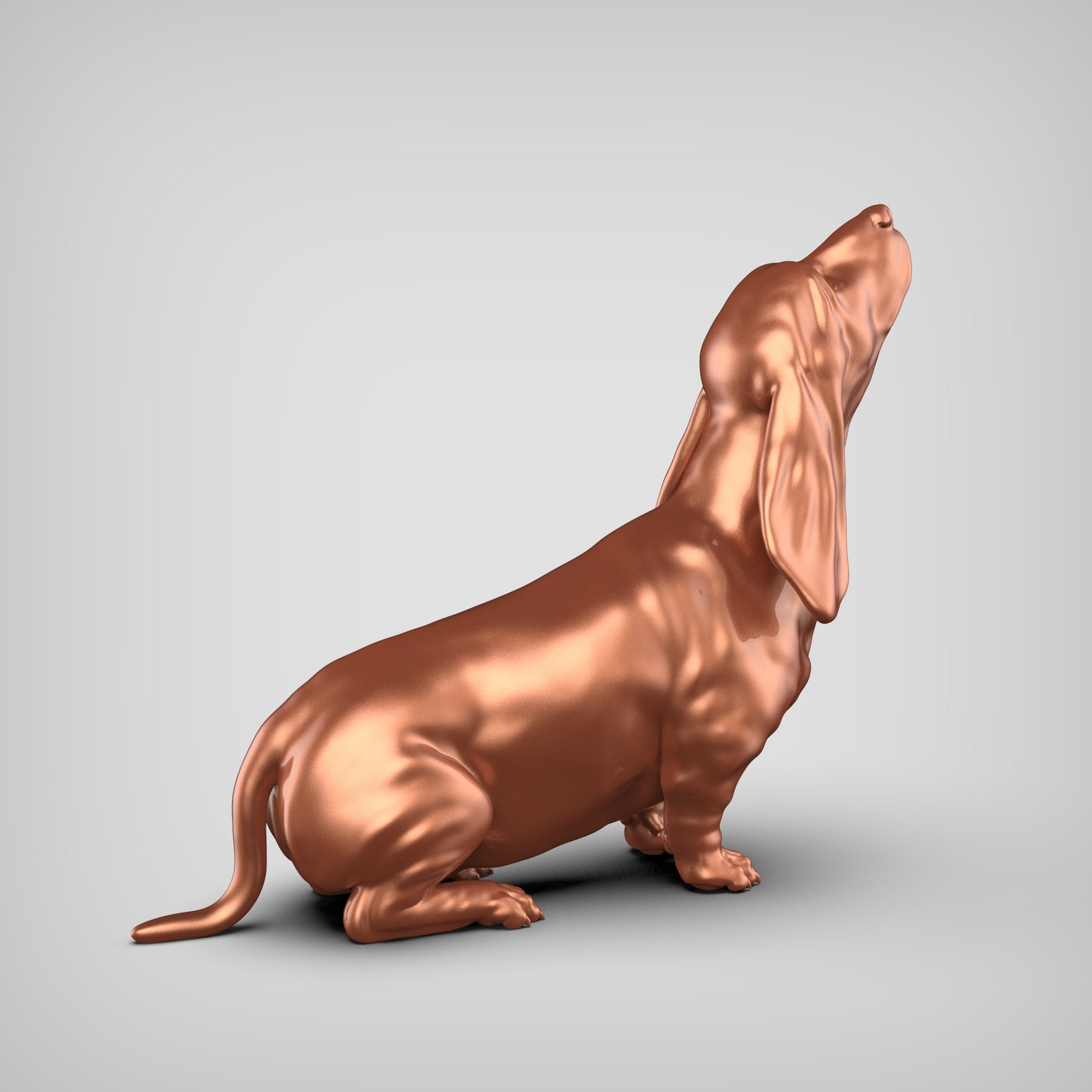 Basset Hound STL File 3D Print Model Pose 02 - Etsy