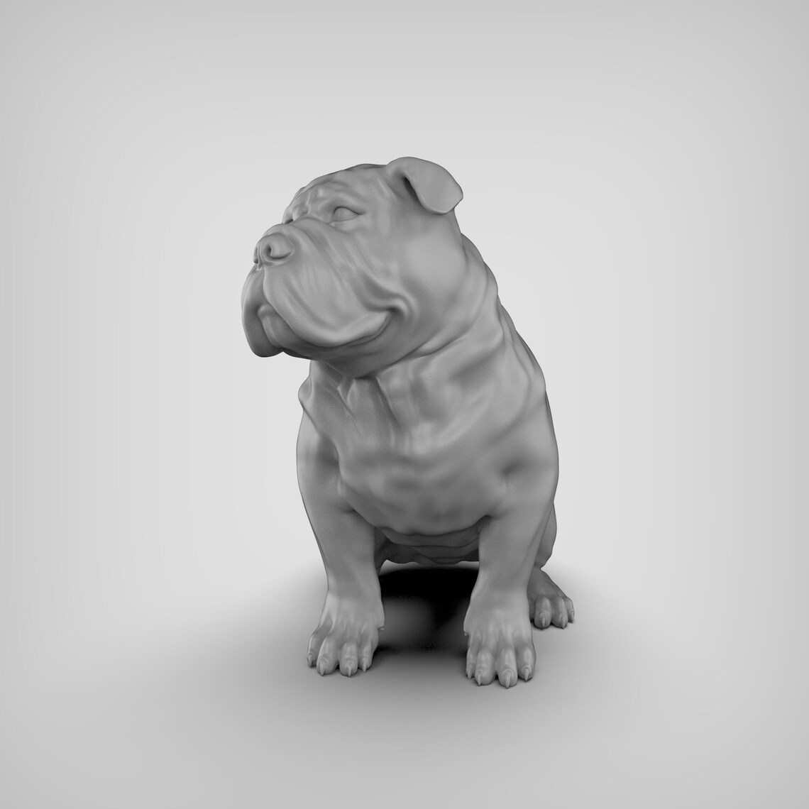 Bulldog STL File 3D Print Model Pose 03 - Etsy
