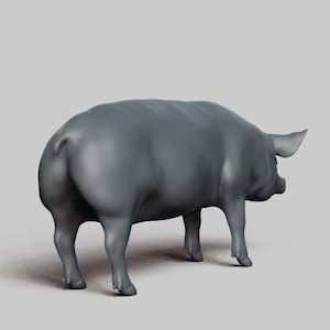 Pig STL File 3D Print Model Pose 03 - Etsy