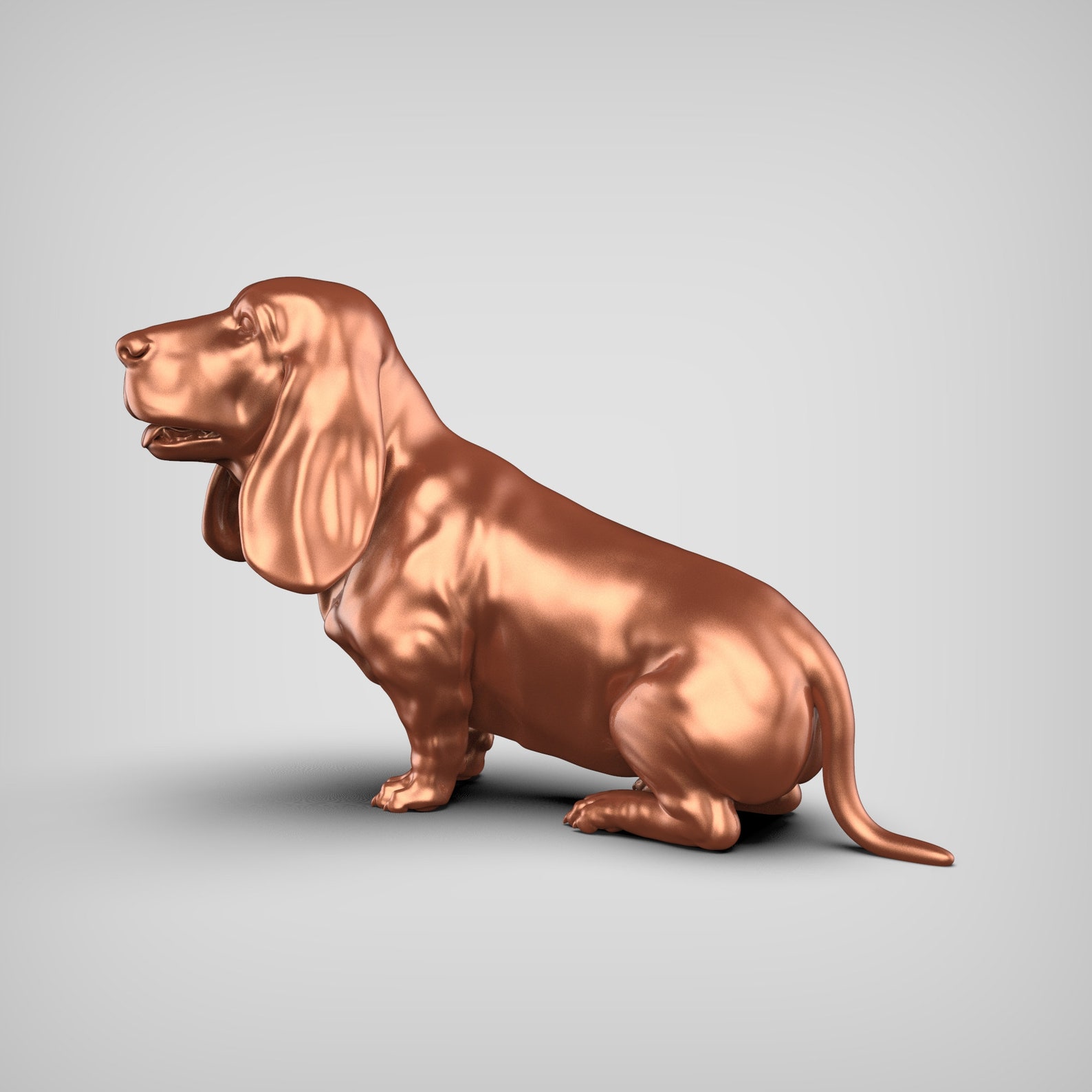 Basset Hound STL File 3D Print Model Pose 01 - Etsy