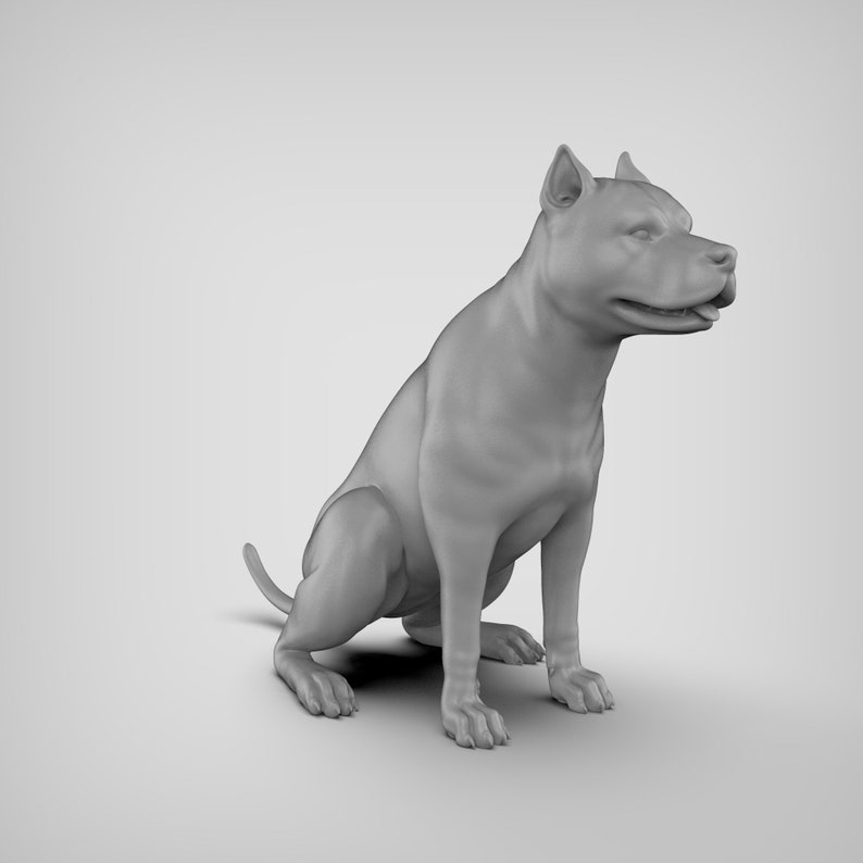 American Pitbull STL File 3D Print Model Pose 02 - Etsy