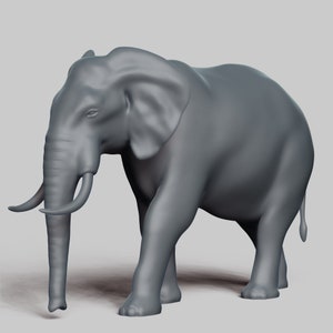 Elephant STL File 3D Print Model Pose 03 - Etsy