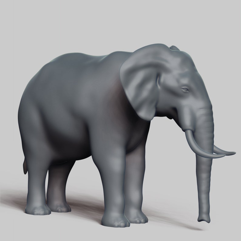Elephant STL File 3D Print Model Pose 01 - Etsy