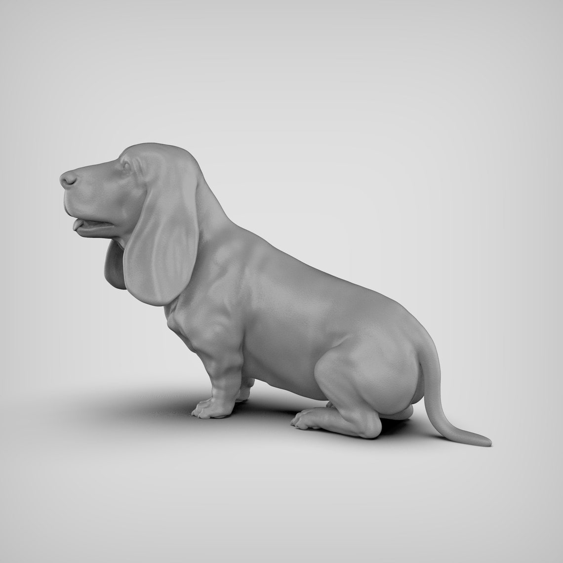 Basset Hound STL File 3D Print Model Pose 01 - Etsy