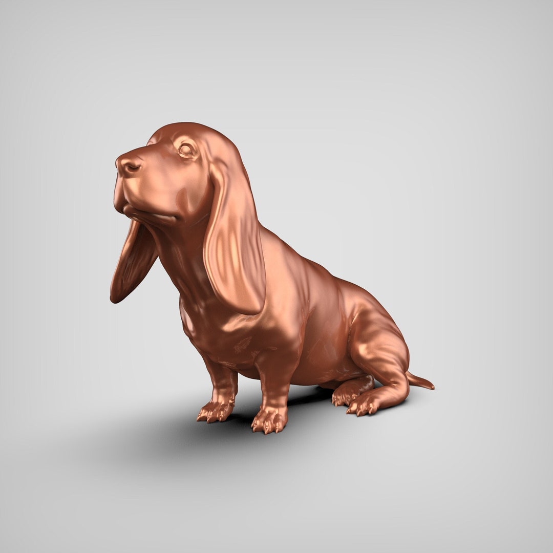 Basset Hound STL File 3D Print Model Pose 03 - Etsy