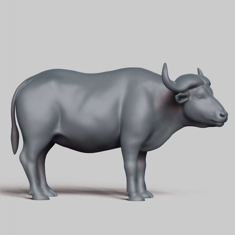 African Buffalo STL File 3D Print Model Pose 01 - Etsy