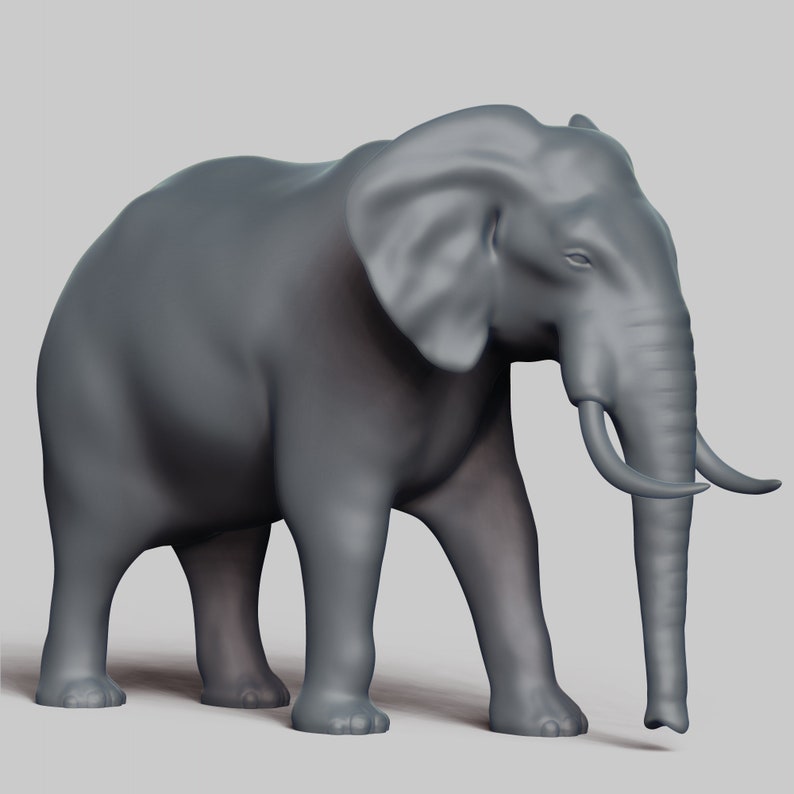 Elephant STL File 3D Print Model Pose 03 - Etsy