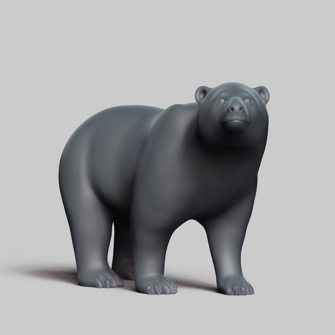 Polar Bear STL File 3D Print Model Pose 02 - Etsy