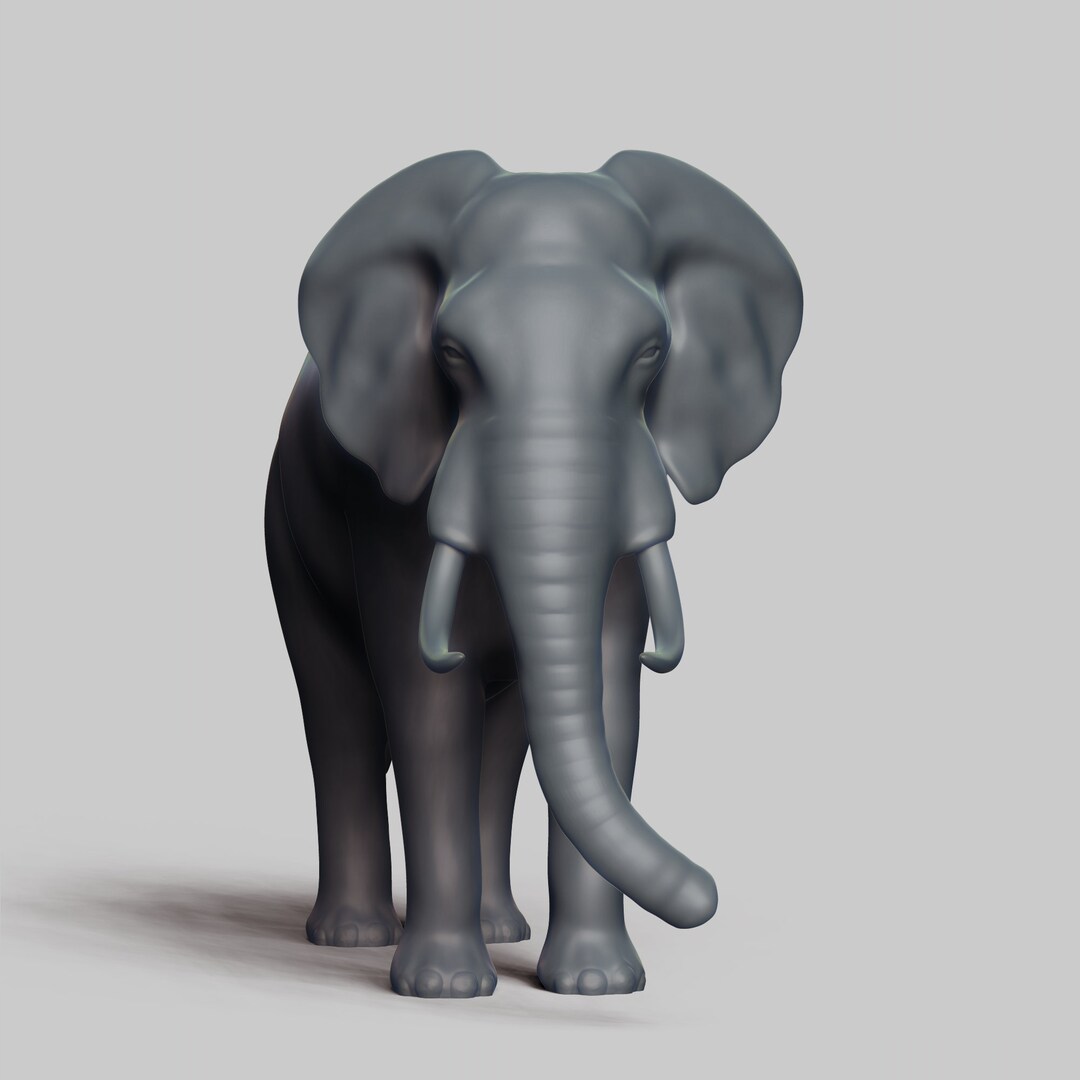 Elephant STL File 3D Print Model Pose 02 - Etsy