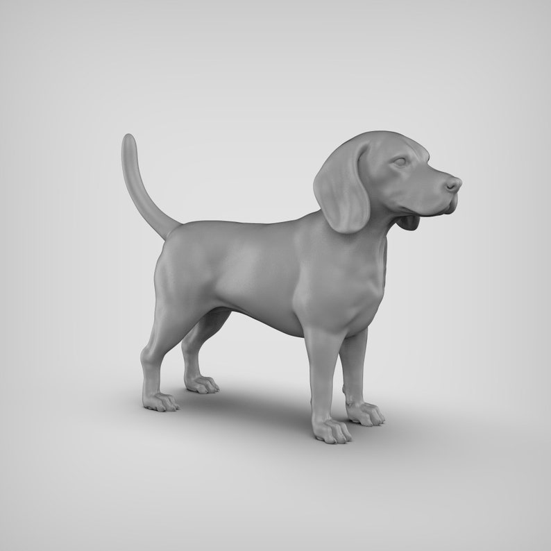 Beagle STL File 3D Print Model Pose 02 - Etsy