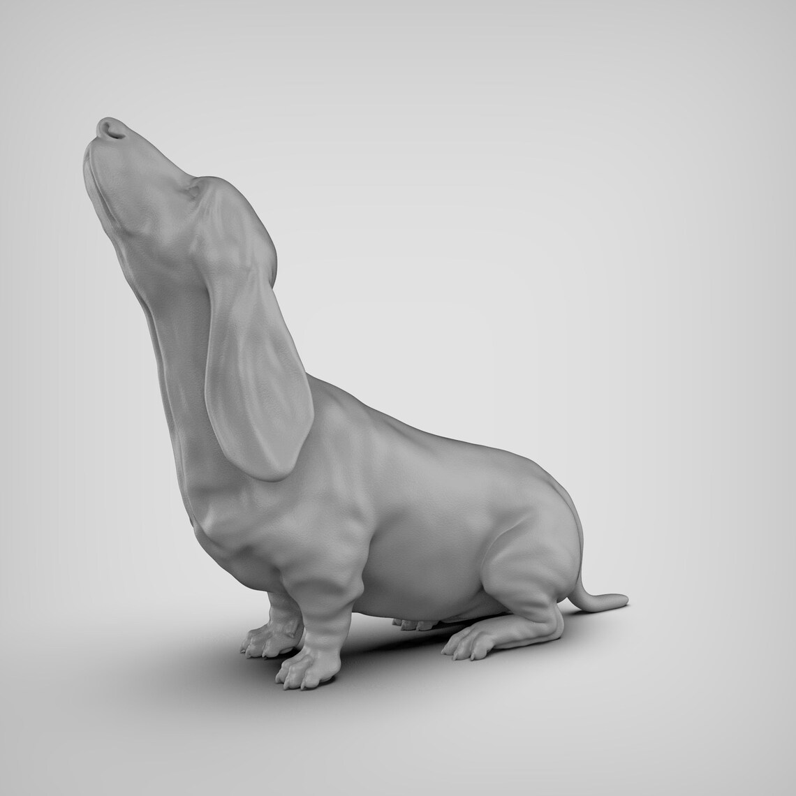 Basset Hound STL File 3D Print Model Pose 02 - Etsy