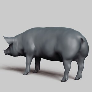 Pig STL File 3D Print Model Pose 01 - Etsy