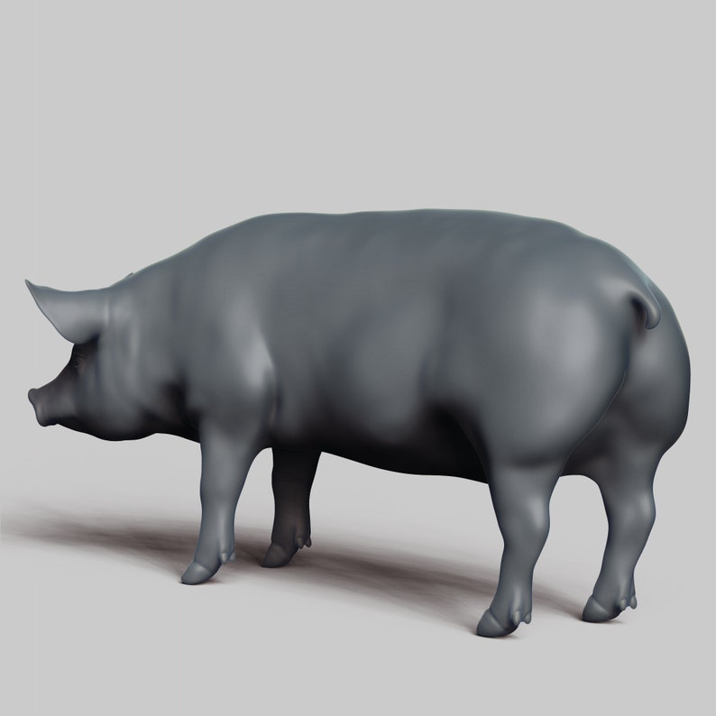 Pig STL File 3D Print Model Pose 01 - Etsy