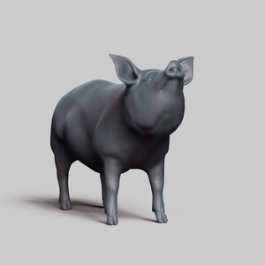 Pig STL File 3D Print Model Pose 02 - Etsy