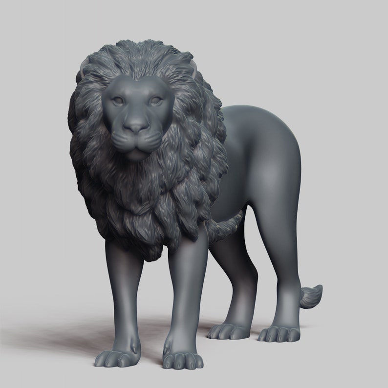 Lion STL File 3D Print Model Pose 01 - Etsy