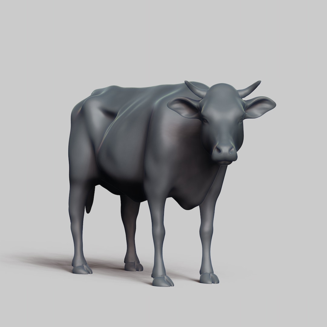 Cow STL File 3D Print Model Pose 01 - Etsy