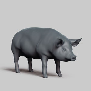 Pig STL File 3D Print Model Pose 03 - Etsy