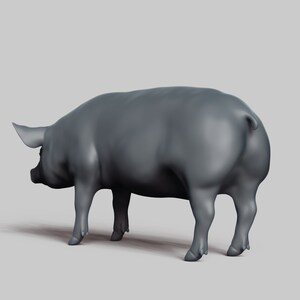 Pig STL File 3D Print Model Pose 03 - Etsy
