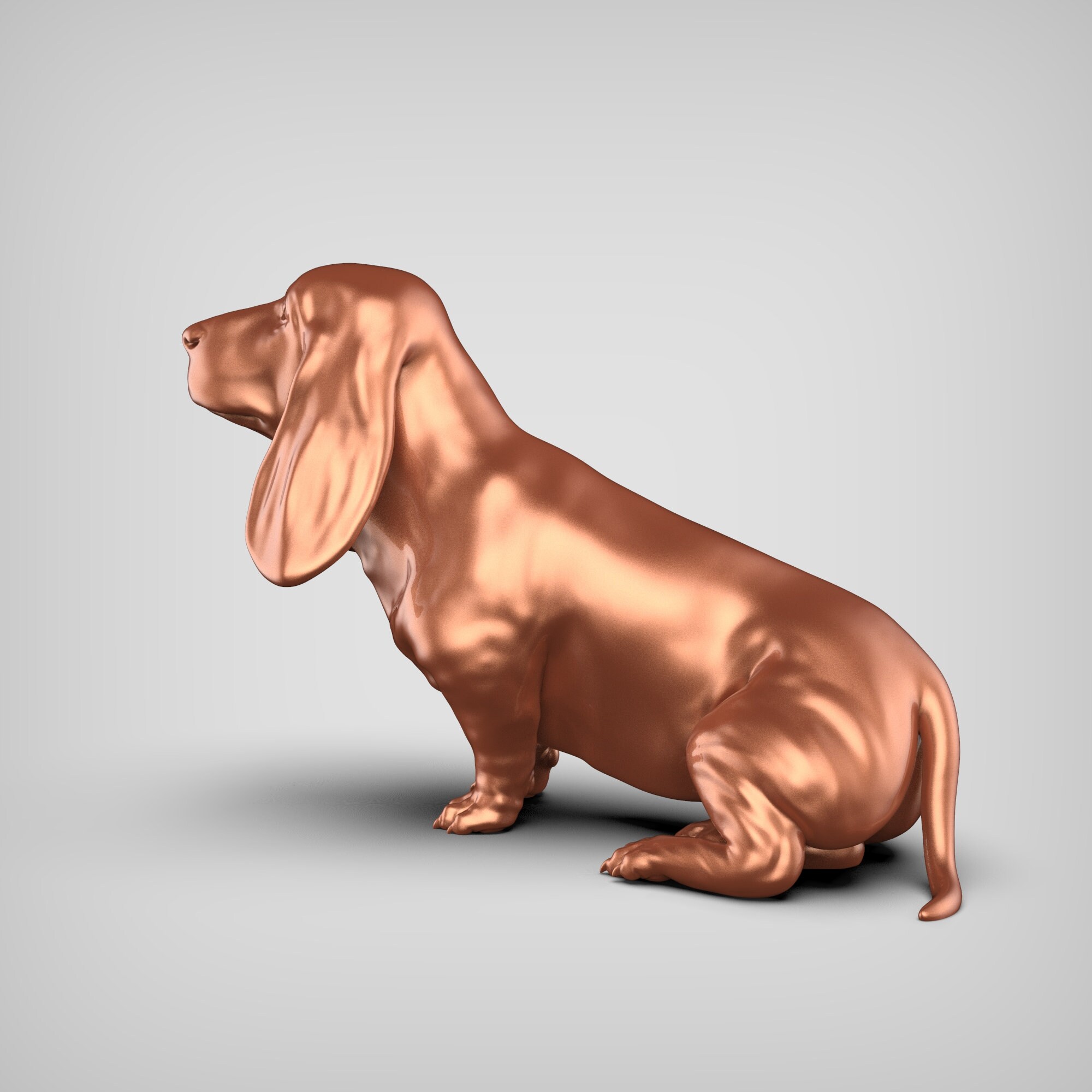 Basset Hound STL File 3D Print Model Pose 03 - Etsy