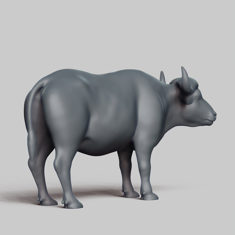 African Buffalo STL File 3D Print Model Pose 01 - Etsy