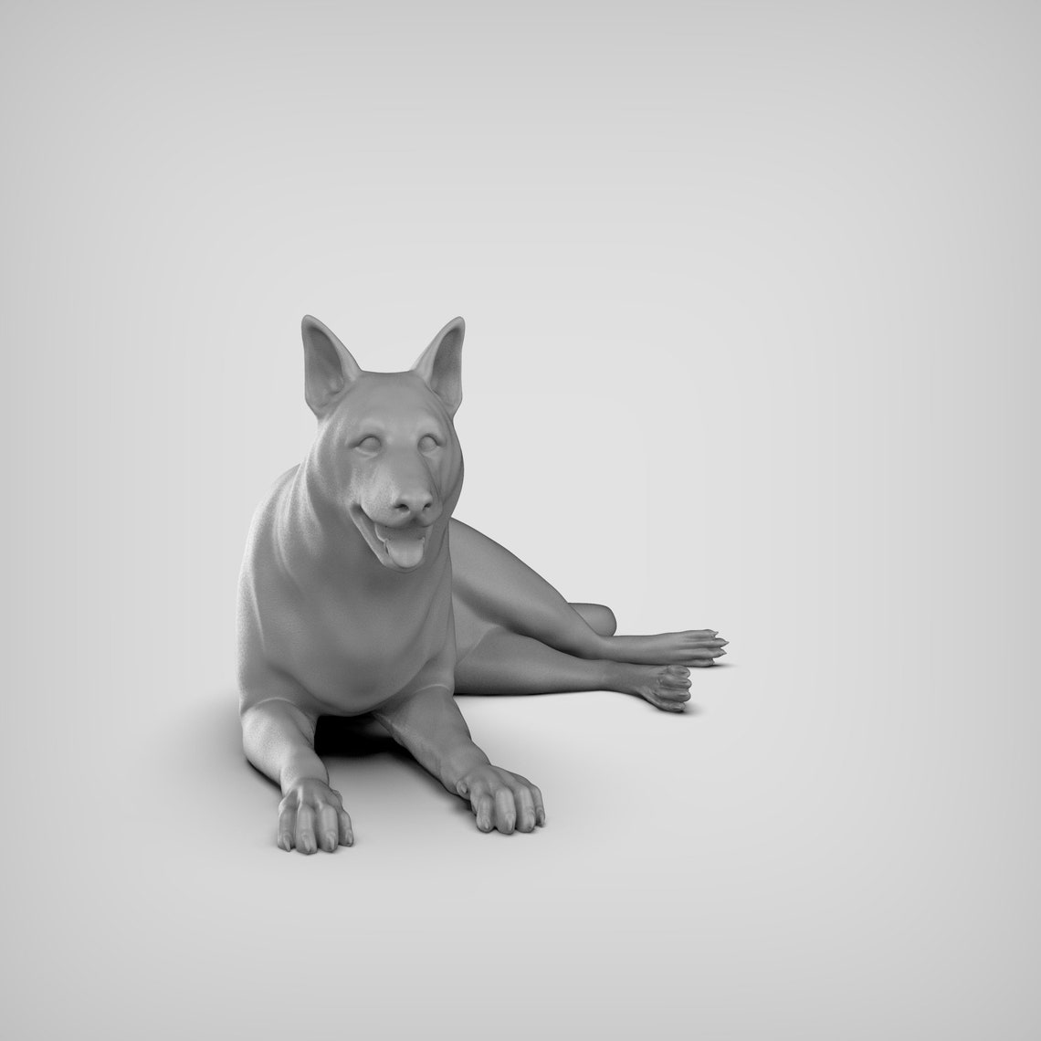 German Shepherd STL File 3D Print Model Pose 02 | Etsy