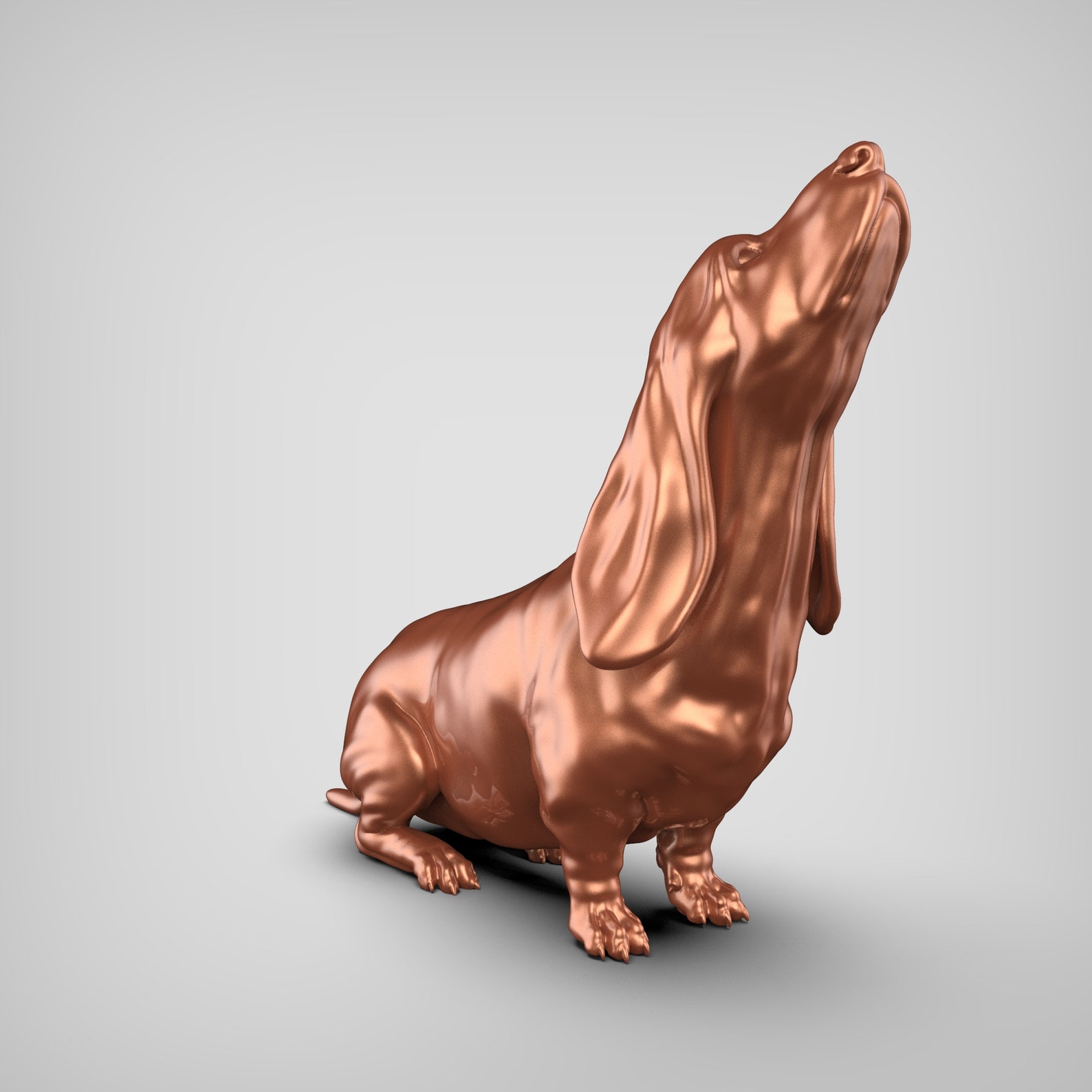 Basset Hound STL File 3D Print Model Pose 02 - Etsy