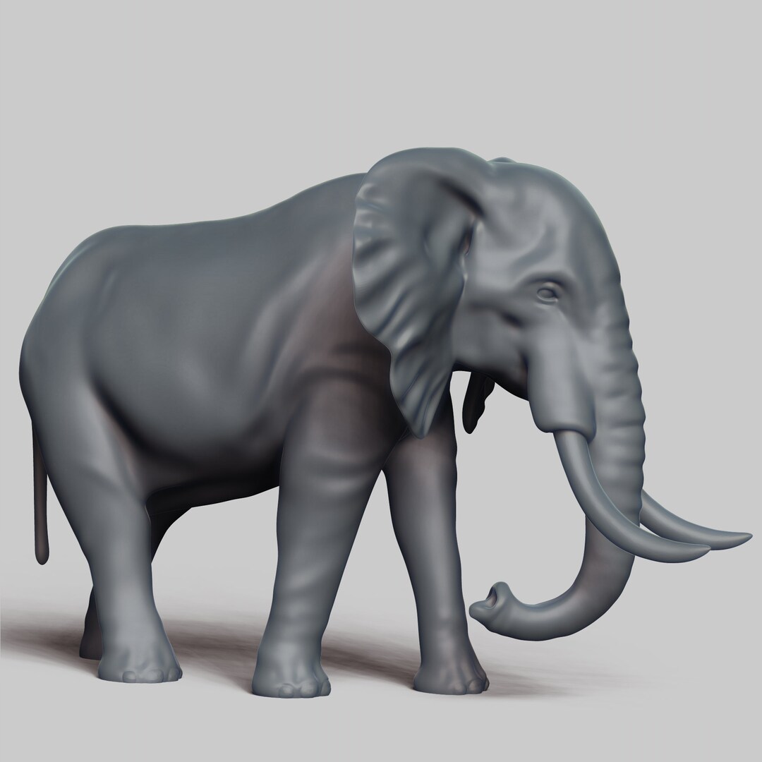 African Elephant STL File 3D Print Model Pose 03 - Etsy