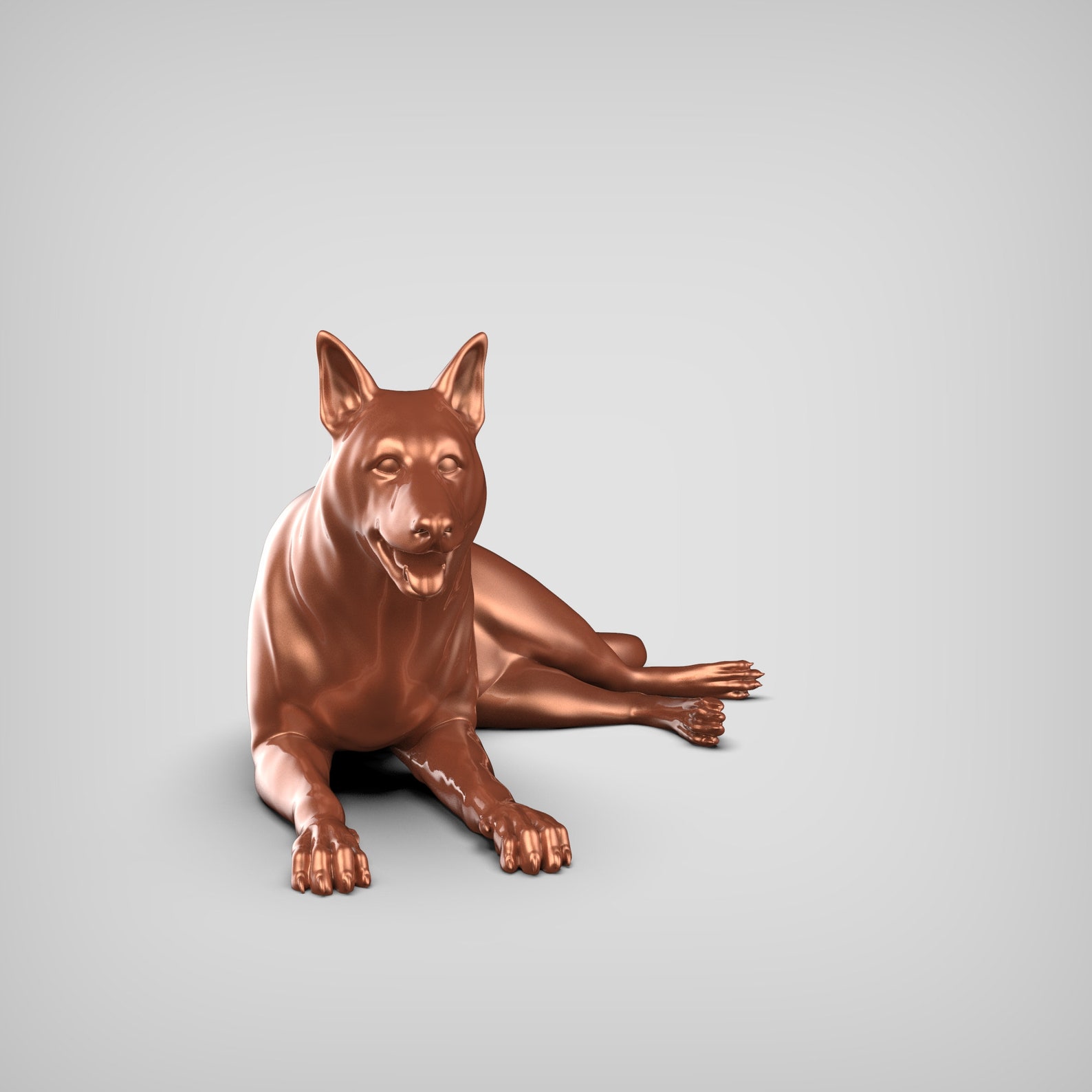 German Shepherd STL File 3D Print Model Pose 02 | Etsy