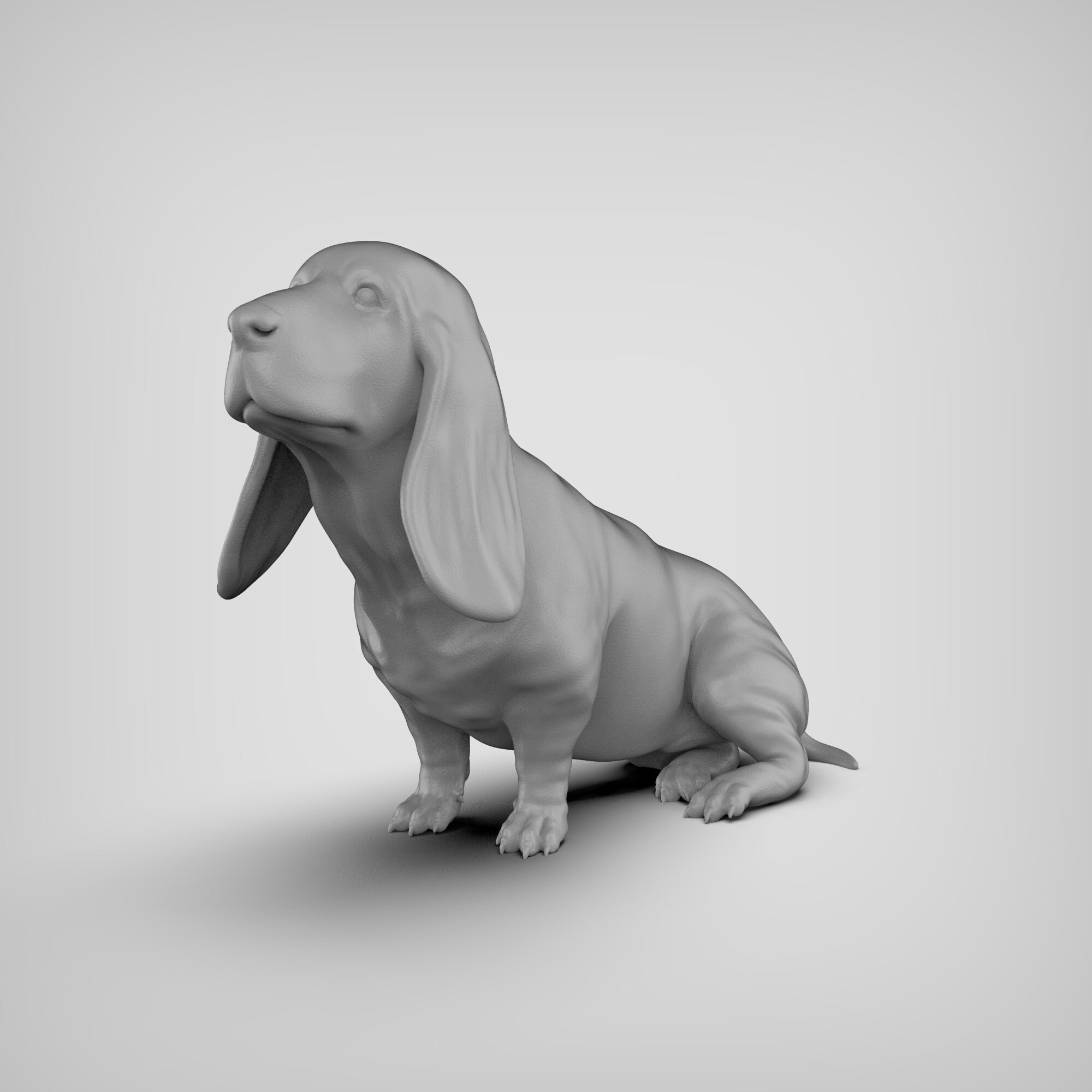 Basset Hound STL File 3D Print Model Pose 03 - Etsy