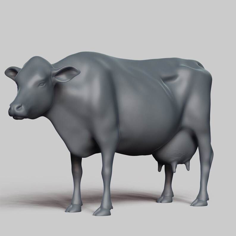 Dairy Cow STL File 3D Print Model Pose 02 - Etsy