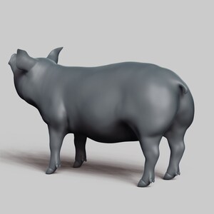 Pig STL File 3D Print Model Pose 02 - Etsy