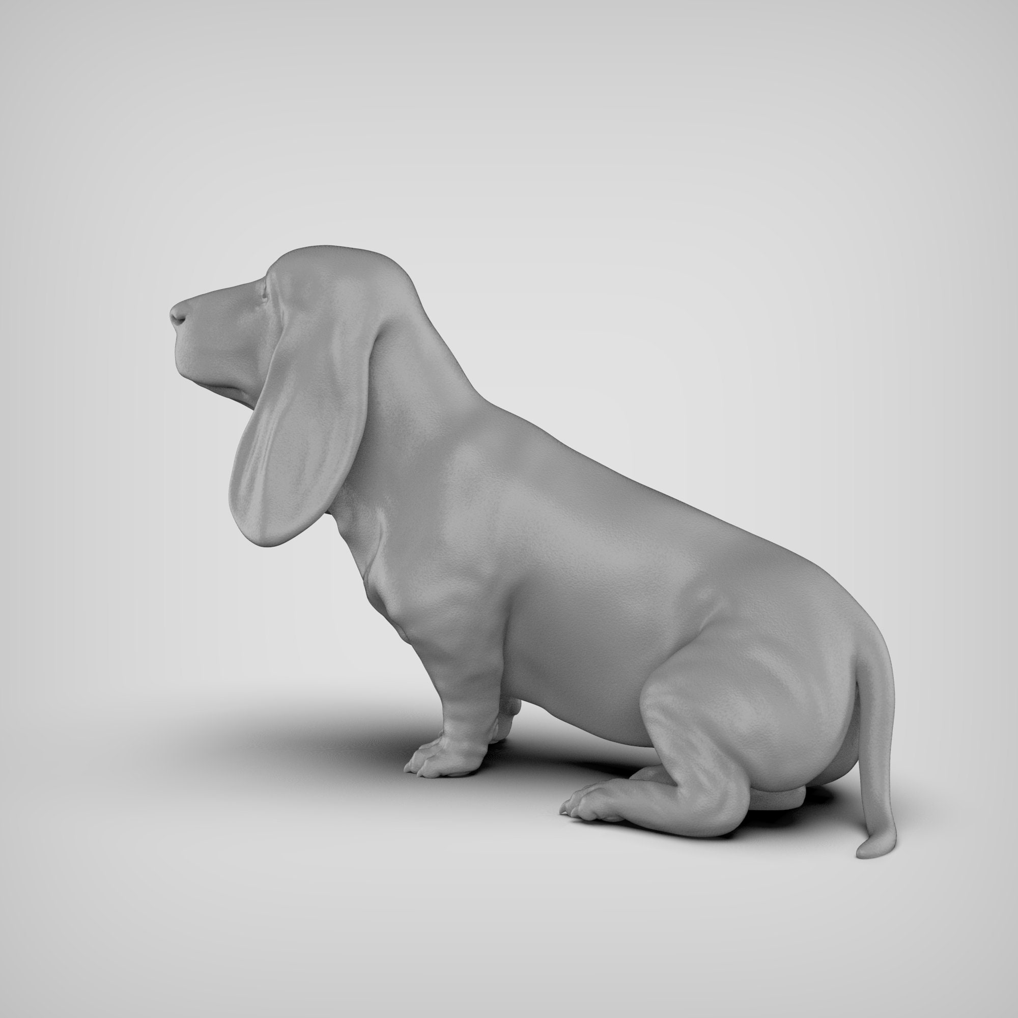 Basset Hound STL File 3D Print Model Pose 03 - Etsy