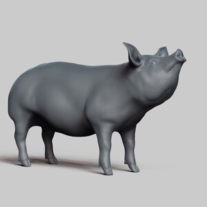 Pig STL File 3D Print Model Pose 02 - Etsy