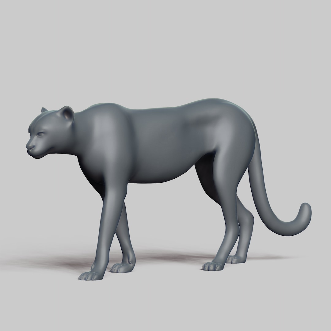 Cheetah STL File 3D Print Model Pose 03 - Etsy