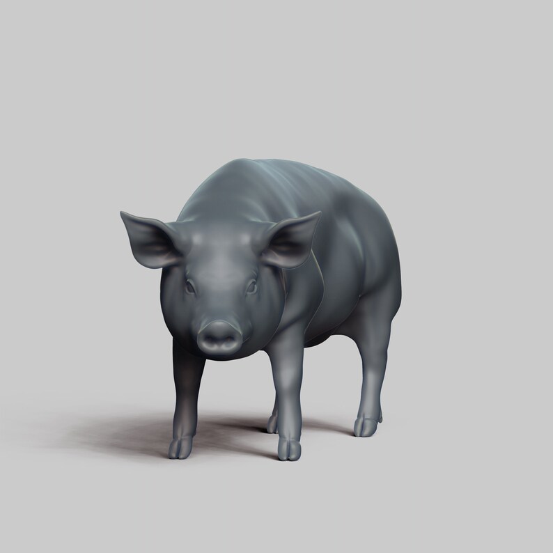 Pig STL File 3D Print Model Pose 01 - Etsy