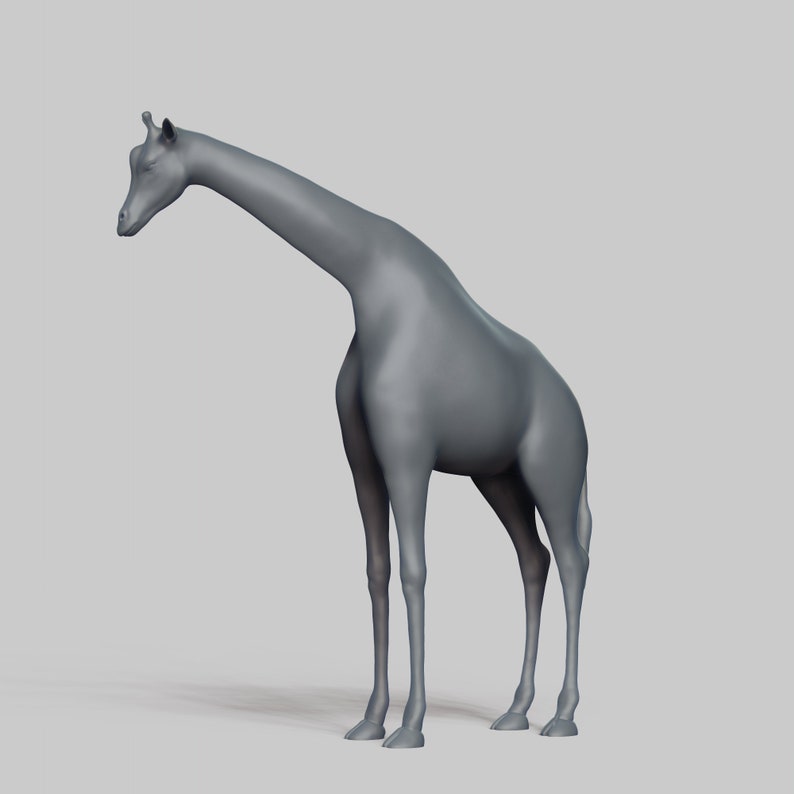 African Giraffe STL File 3D Print Model Pose 02 - Etsy